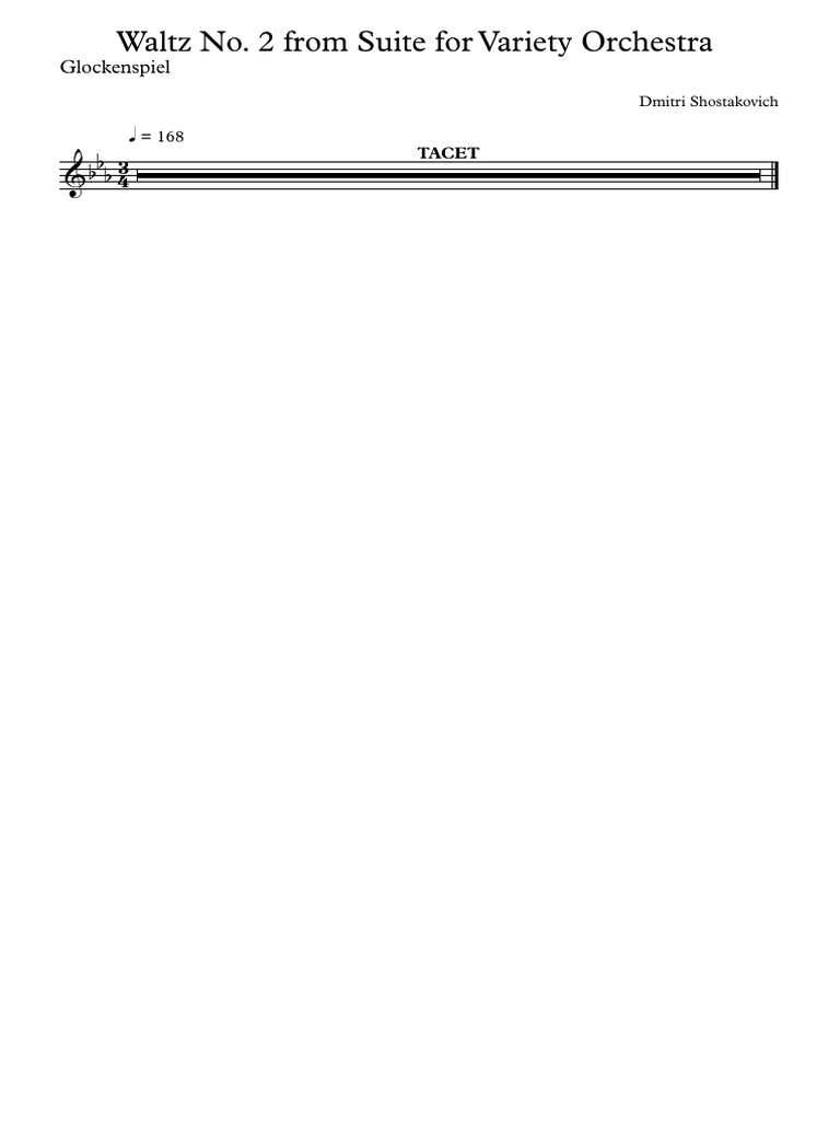 Waltz No 2 From Suite For Variety Orchestra - Glockenspiel | PDF
