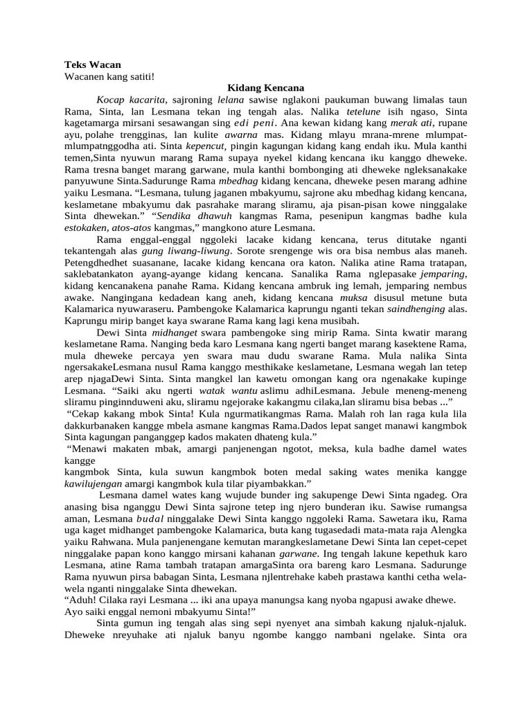 Cerita Kidang Kencana dalam Ramayana | PDF
