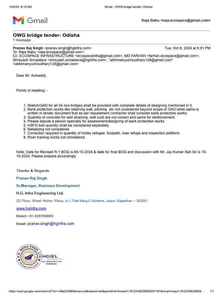 Gmail - OWG Bridge Tender - Odisha | PDF