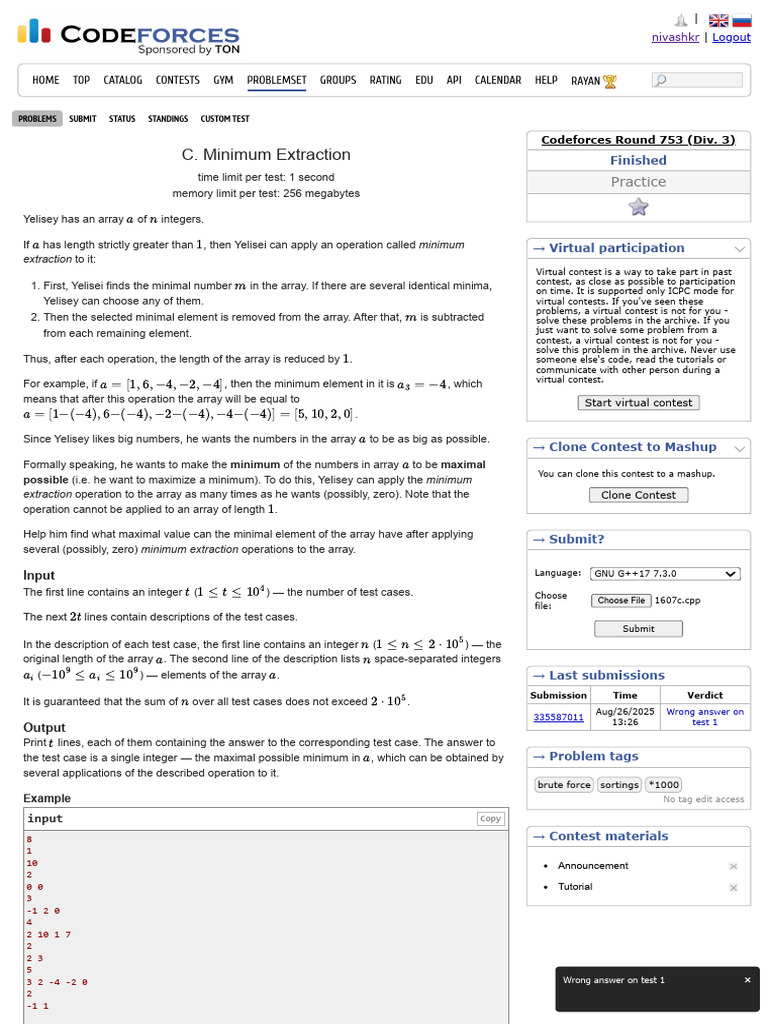 Problem - 1607C - Codeforces | PDF | Computer Science | Software Engineering