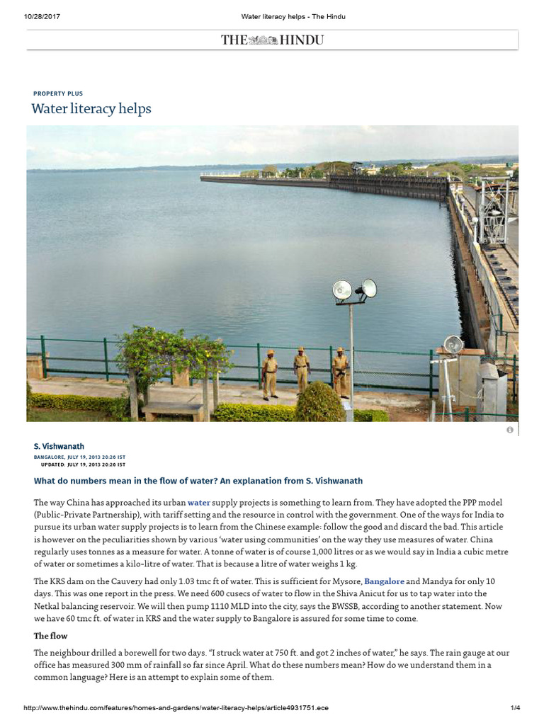 Understanding Water Literacy Metrics | PDF | Litre | Inch