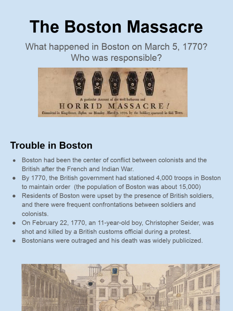 Boston Massacre Overview and Analysis | PDF