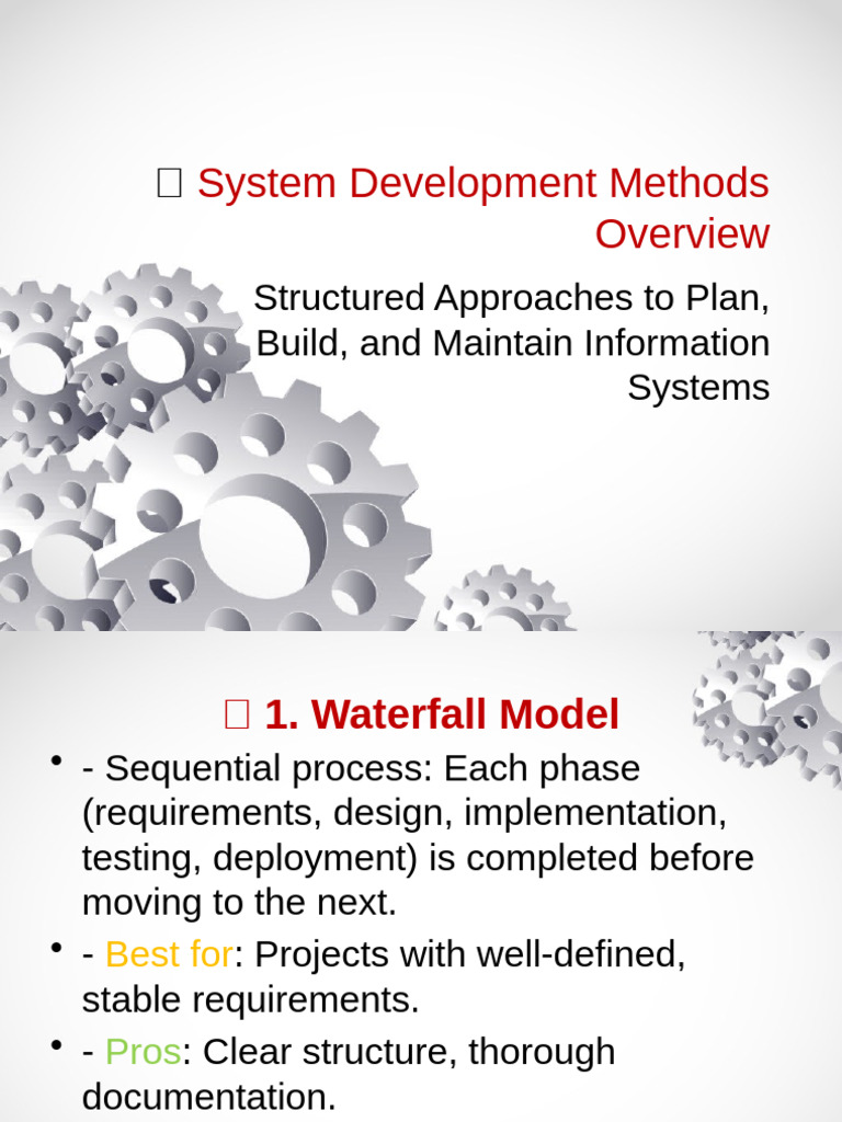 System Development Methods: Structured Approaches To Plan, Build, and ...