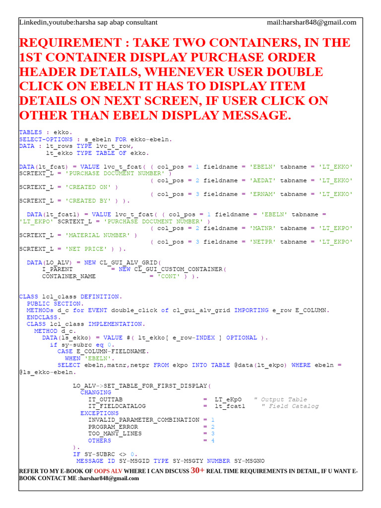 Double Click in Oops Alv | PDF | Software | Computing