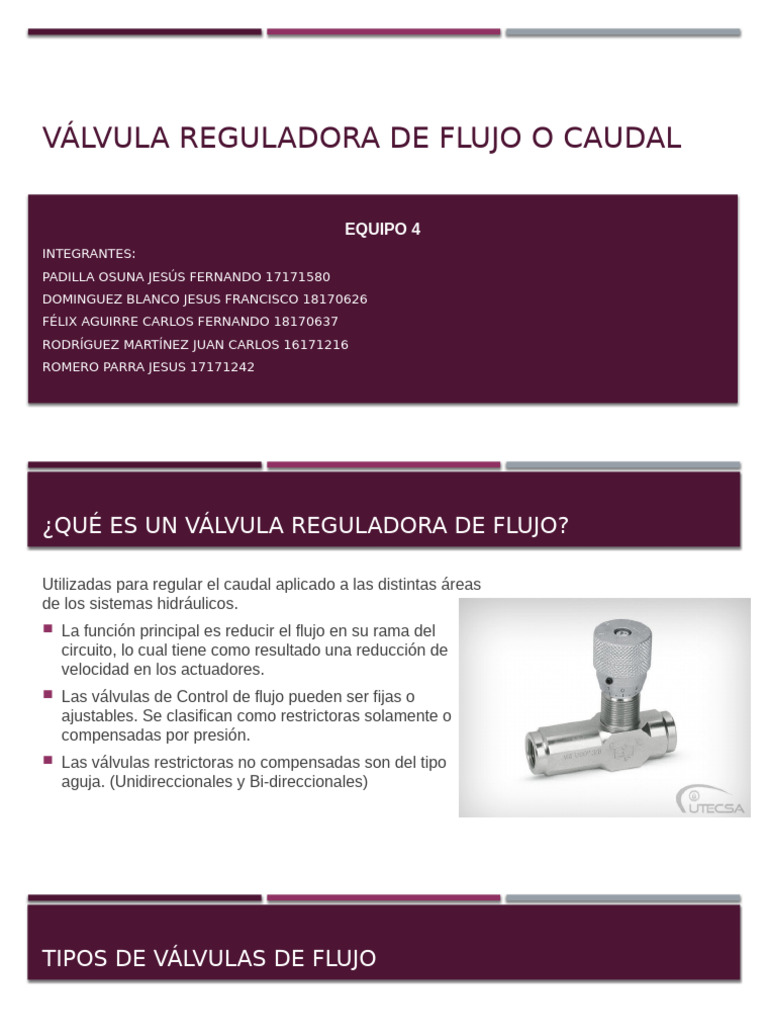 Válvula Reguladora de Flujo | PDF | Presión | Tecnologías de gas