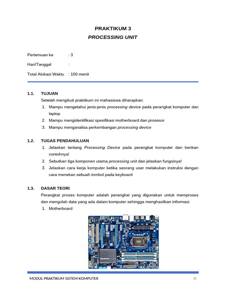 Jenis dan Fungsi Processing Unit Komputer | PDF