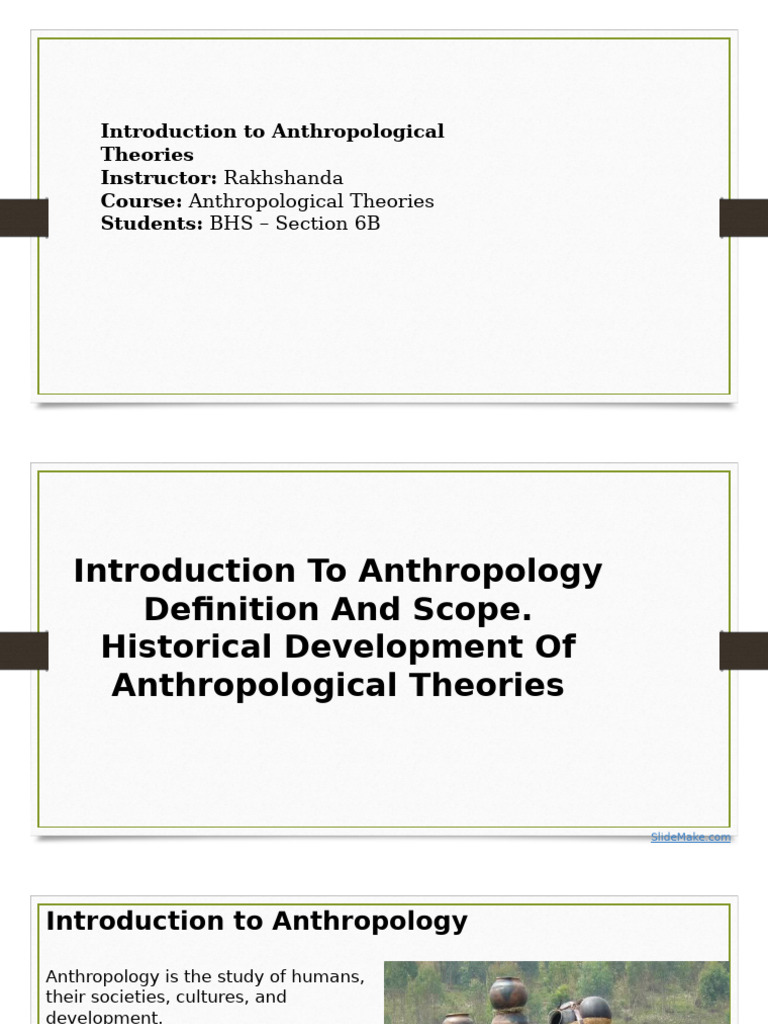 Historical Development of Anthropological Theories | PDF | Anthropology ...