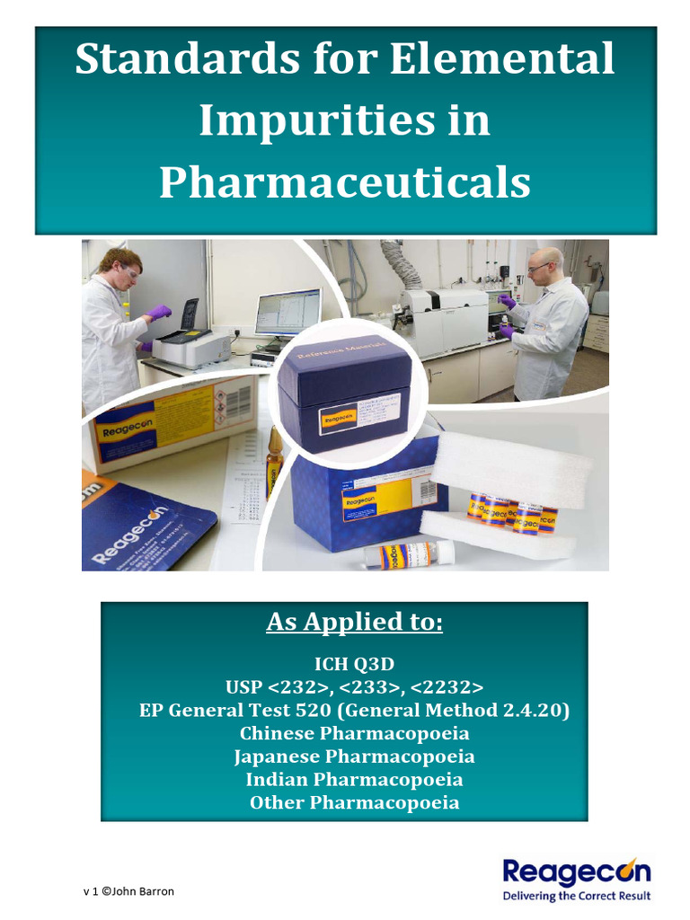 Standards For Elemental Impurities in Pharmaceuticals ICH Q3D v1 | PDF ...