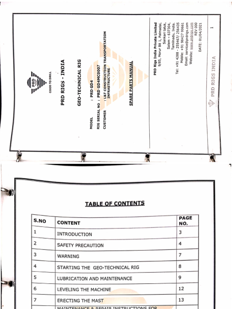 PRD Rig Parts Catelogue | PDF