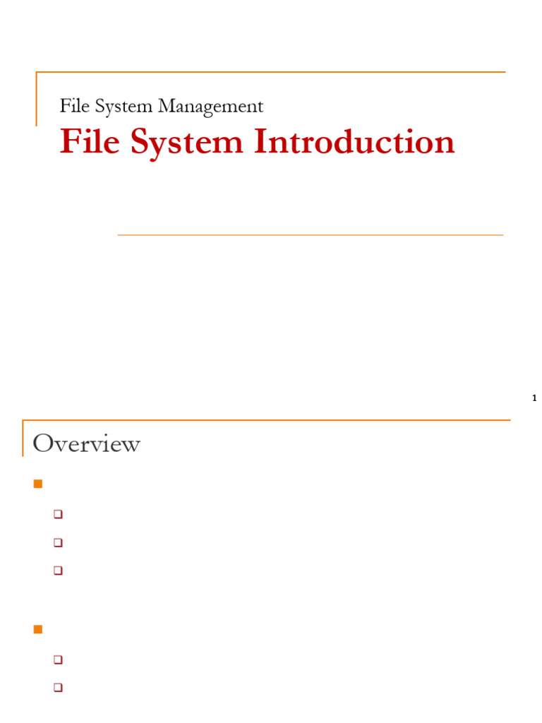 File System Management Overview | PDF | File System | Computer File