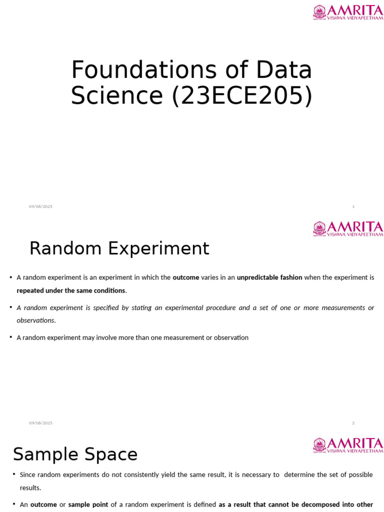 Lec 2 Introduction To Probability | PDF | Experiment | Sampling (Statistics)