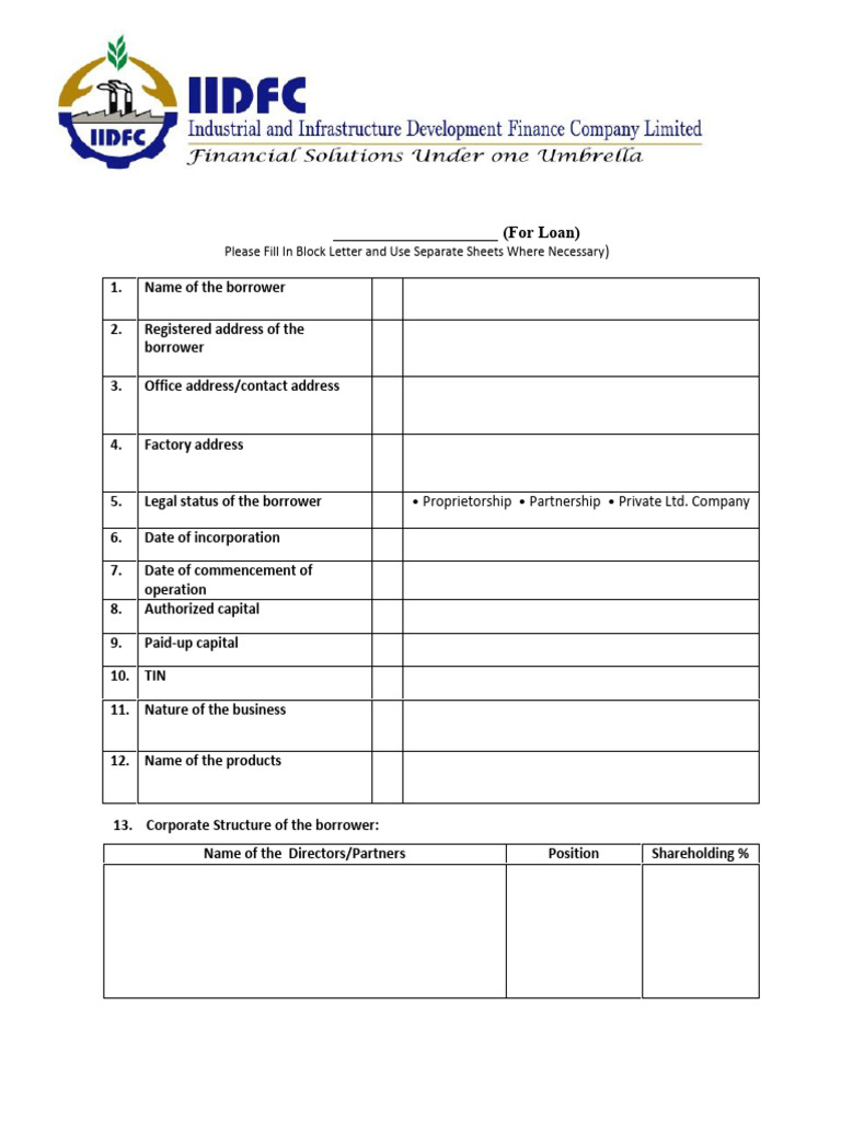 SME Loan Application Form | PDF | Corporations | Business Law
