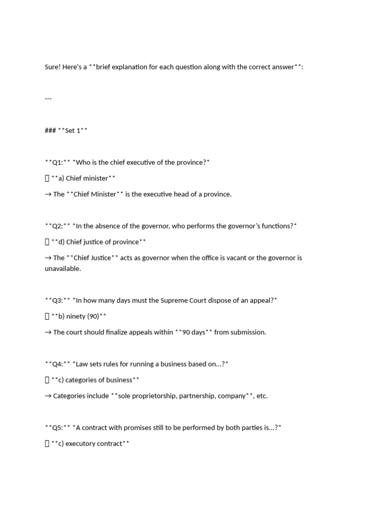 Commercial Law MCQs with Answers | PDF | Offer And Acceptance | Civil ...