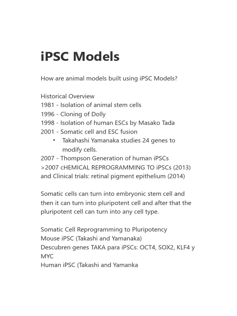 IPSC Models | PDF | Cell Potency | T Helper Cell