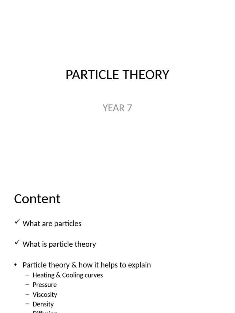 Understanding Particle Theory in Science | PDF | Gases | Density
