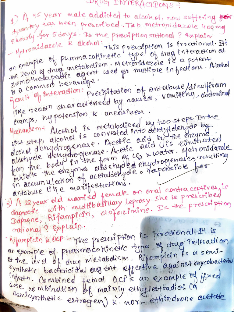 Drug Interaction Rationale and Examples | PDF
