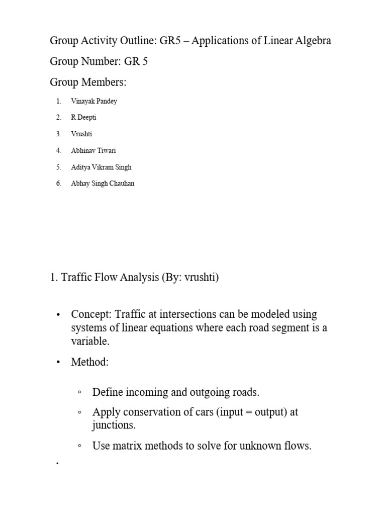 Linear Algebra Applications in Real-World | PDF | Matrix (Mathematics ...