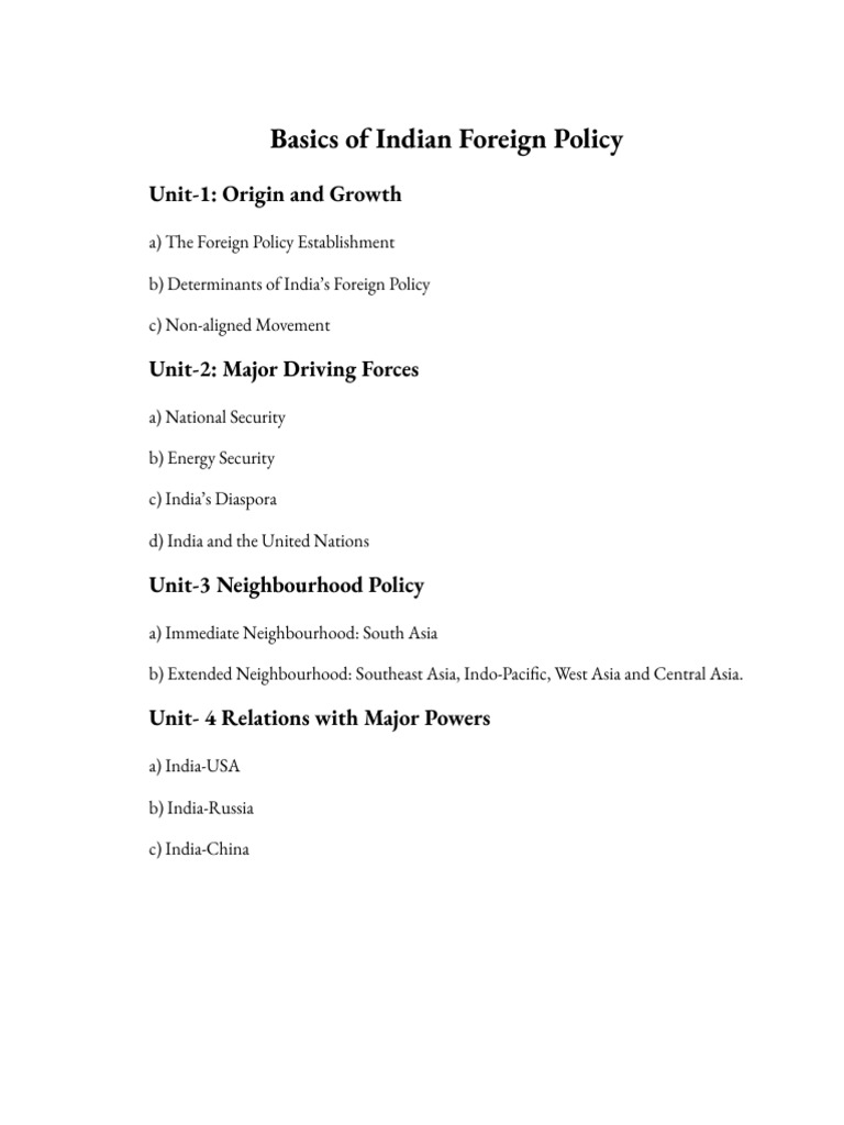 Understanding Indian Foreign Policy Basics | PDF | Natural Gas ...