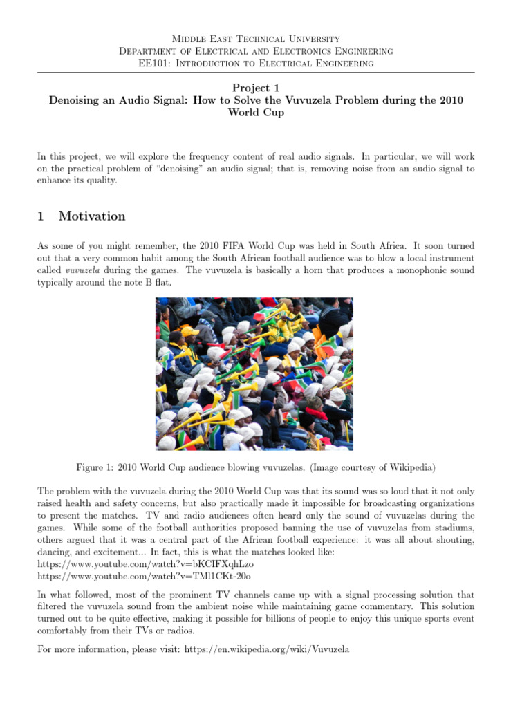 EE101 Project1 | PDF | Spectral Density | Sound