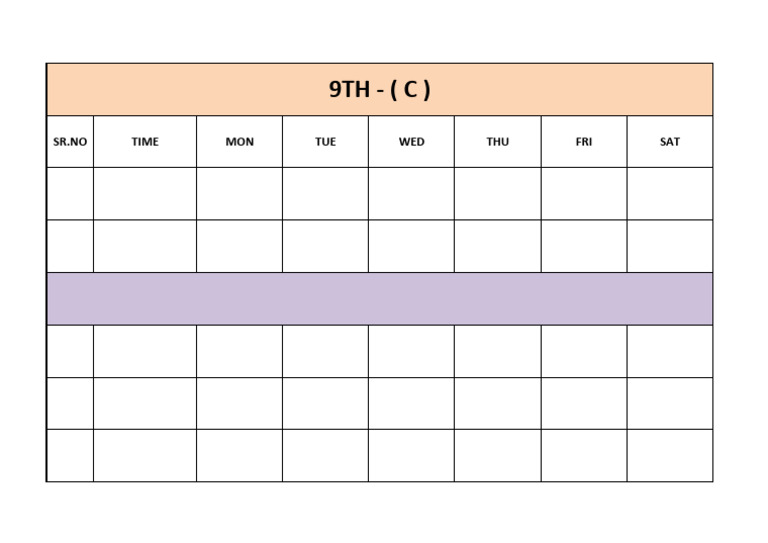 9-C Time Table | PDF