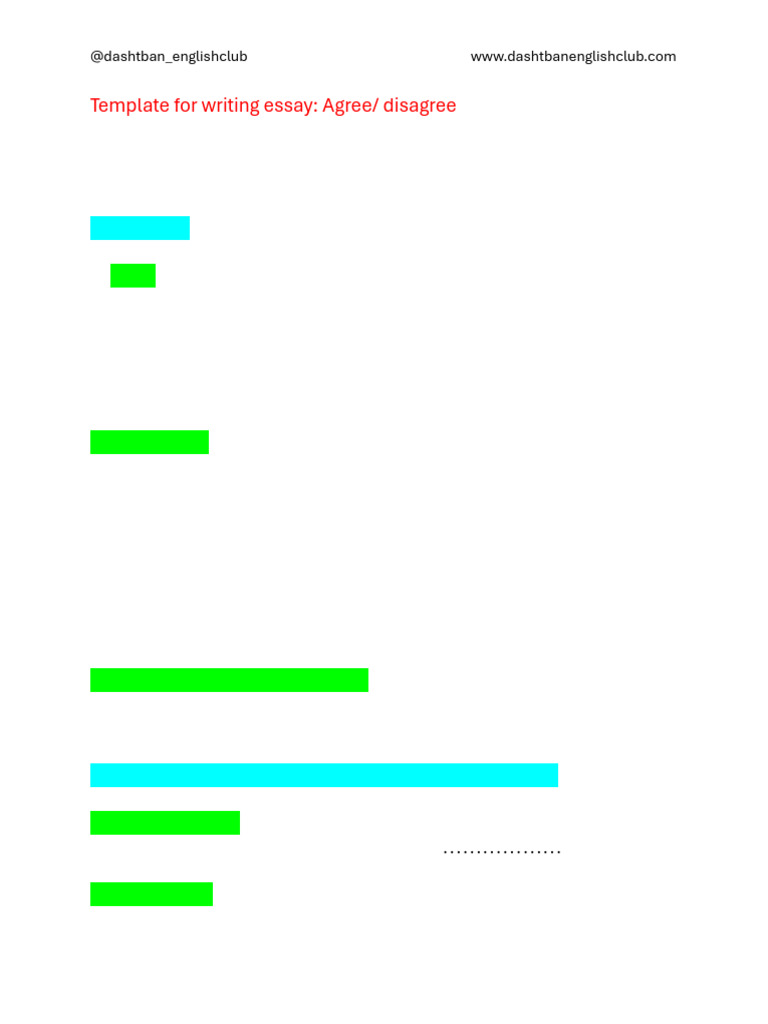 Template For Agree Disagree Essays (Dashtban - Englishclub) | PDF ...