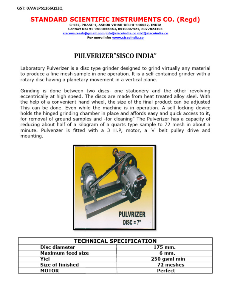 Pulverizer S | PDF