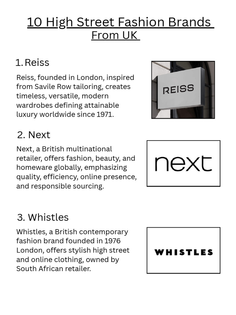 Top 10 UK High Street Fashion Brands | PDF