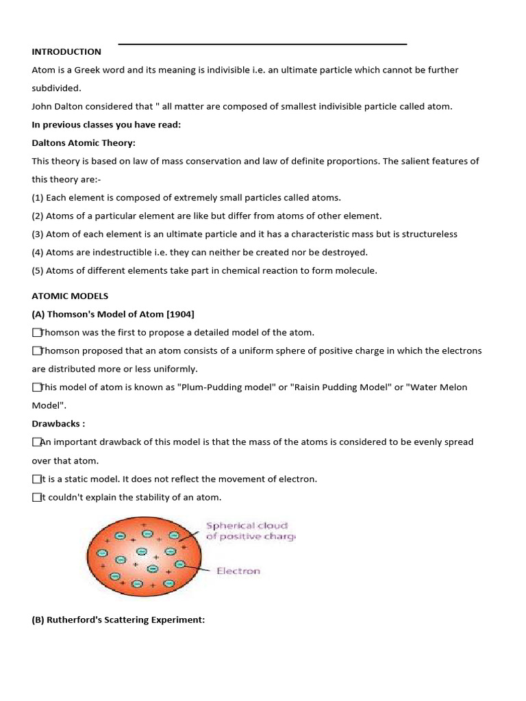 XI CH 2 NOTES Structure of Atom | PDF | Atomic Nucleus | Atomic Orbital