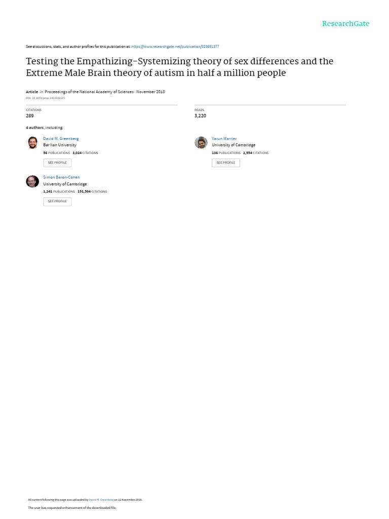 Greenbergetal.2018 TestingtheE SandEMBtheoriesinhalfamillionpeople ...