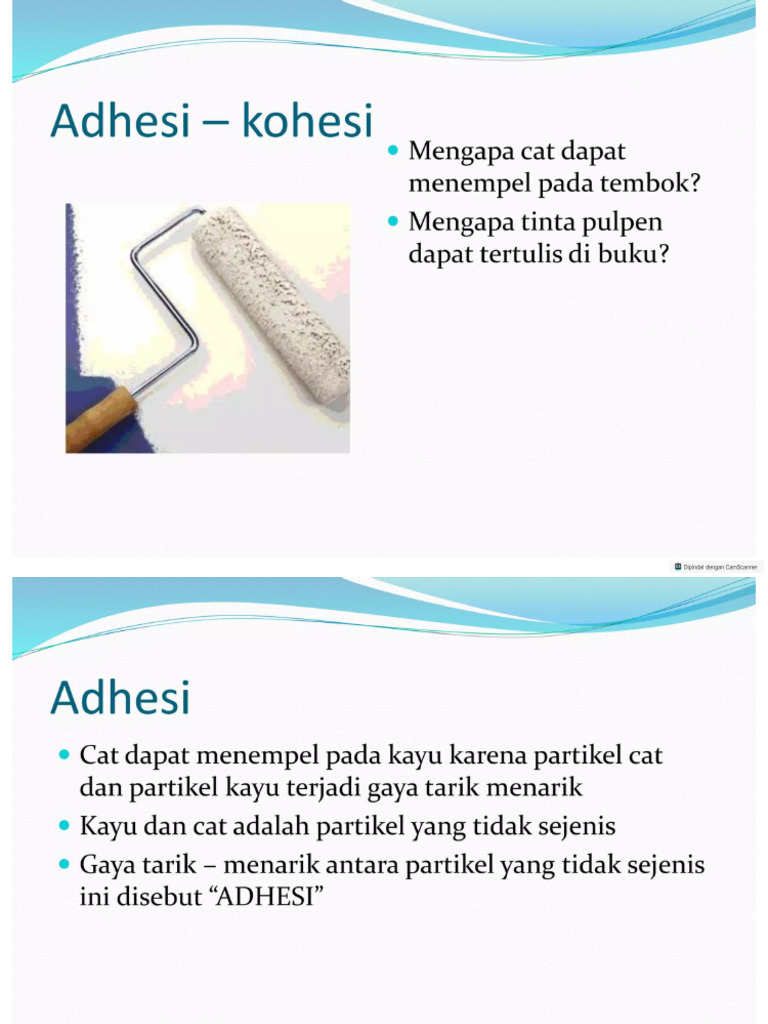 Adhesi, Kohesi Dan Kapilaritas | PDF