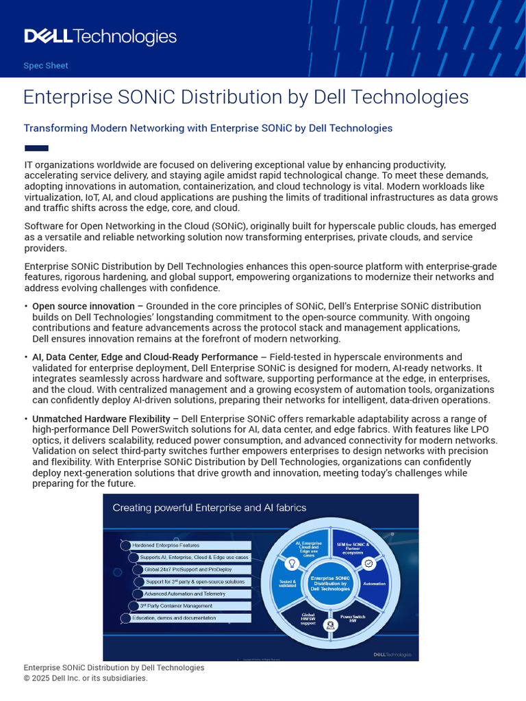 Dell Enterprise SONiC Distribution Overview | PDF | Cloud Computing ...
