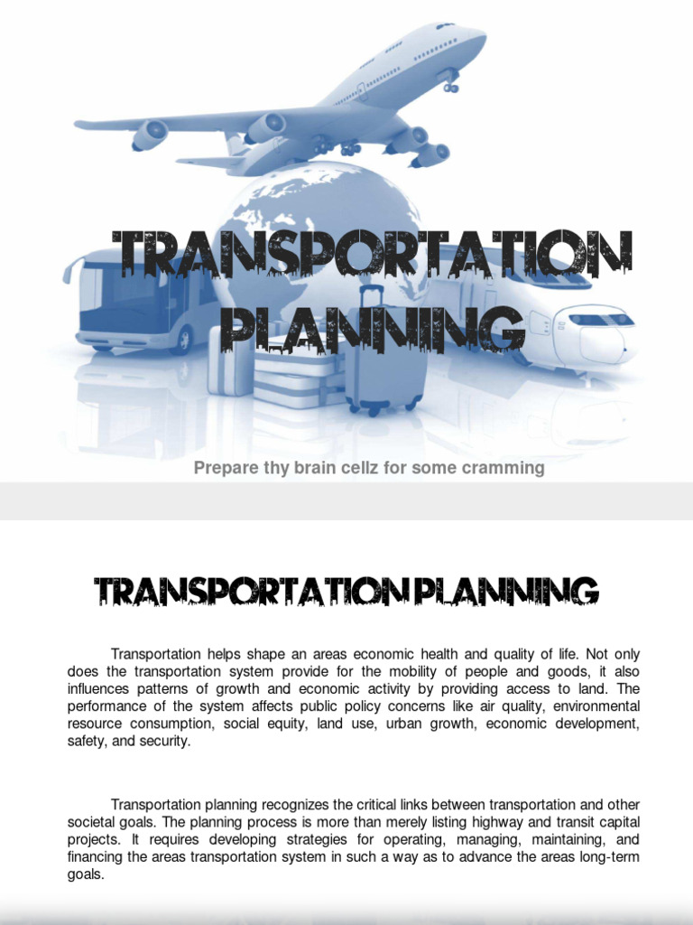 Transportation Planning | PDF | Transport | Traffic