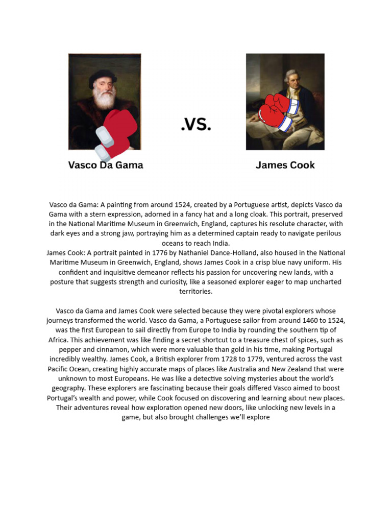 Explorers: Vasco da Gama & James Cook | PDF | James Cook | Exploration