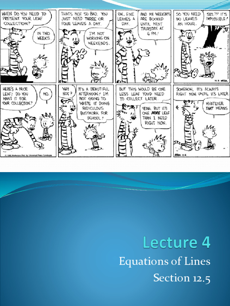 Lecture 4, Equations of Lines | PDF