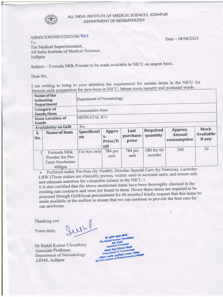 Formula Milk Powder NICU | PDF
