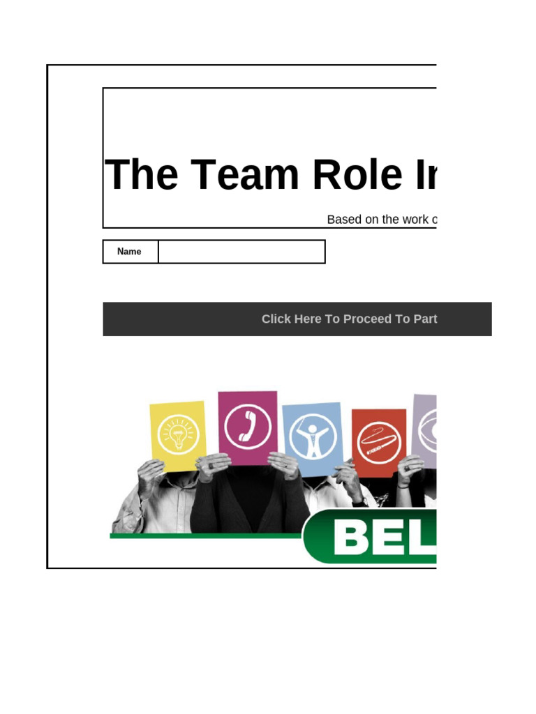 Belbin Team Role Inventory Test | PDF | Cognitive Science | Social ...