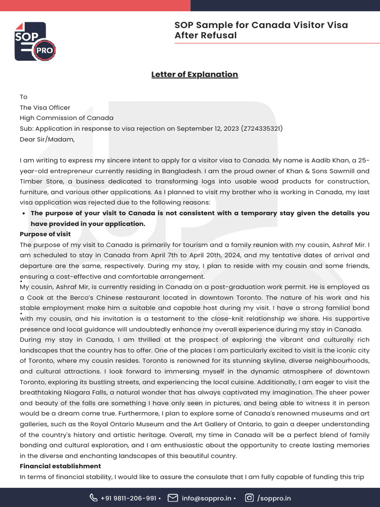 Visa Application for Canada Visit 2024 | PDF | Travel Visa