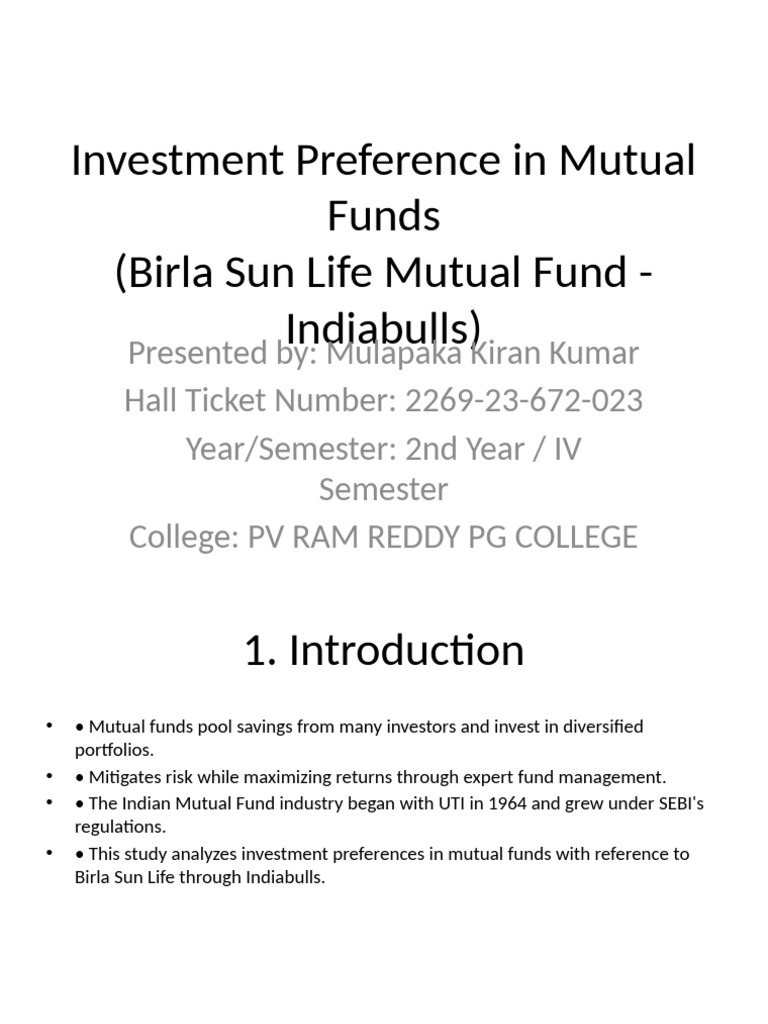 Mutual Fund Project Report Perfected | PDF