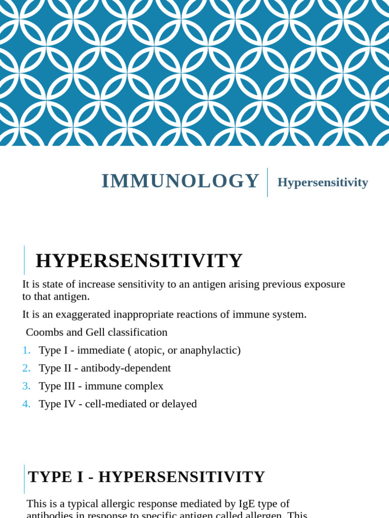 Types of Hypersensitivity in Immunology | PDF | Allergen | Antibody