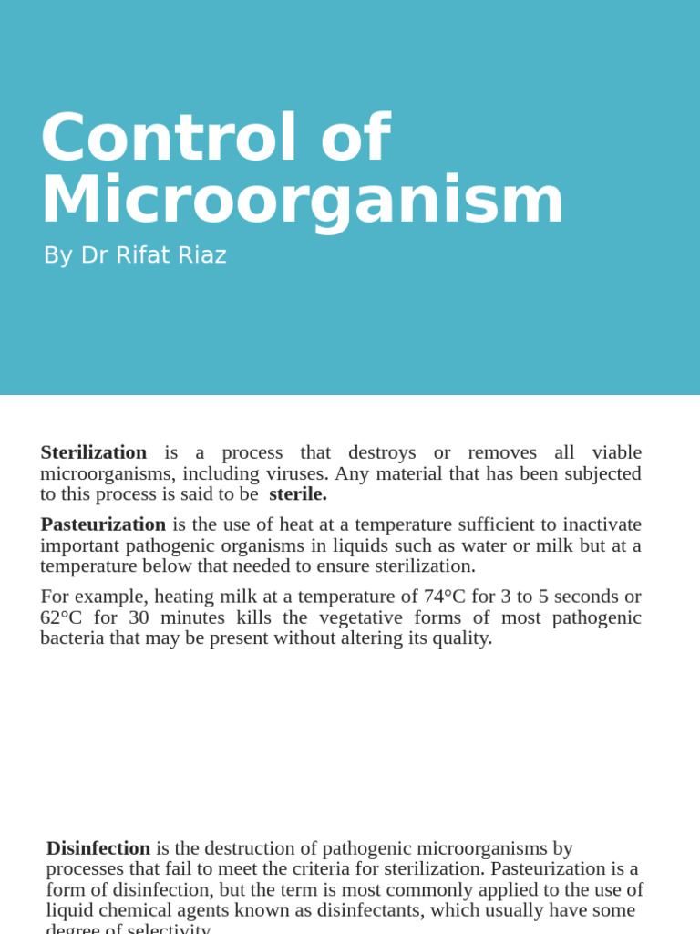 Microbial Control Methods Explained | PDF | Sterilization (Microbiology ...
