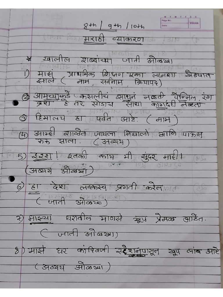 Marathi Grammer 8th 9th 10th PDF | PDF