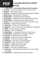 IGCSE Descriptive Writing Guide | PDF