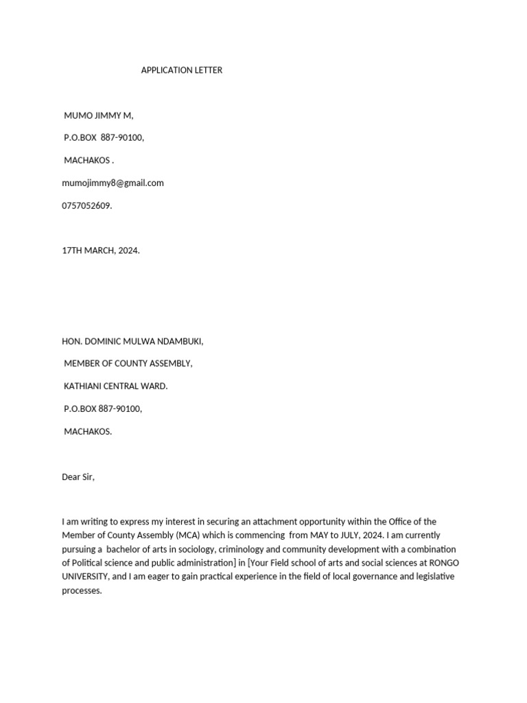 Application for MCA Attachment 2024 | PDF
