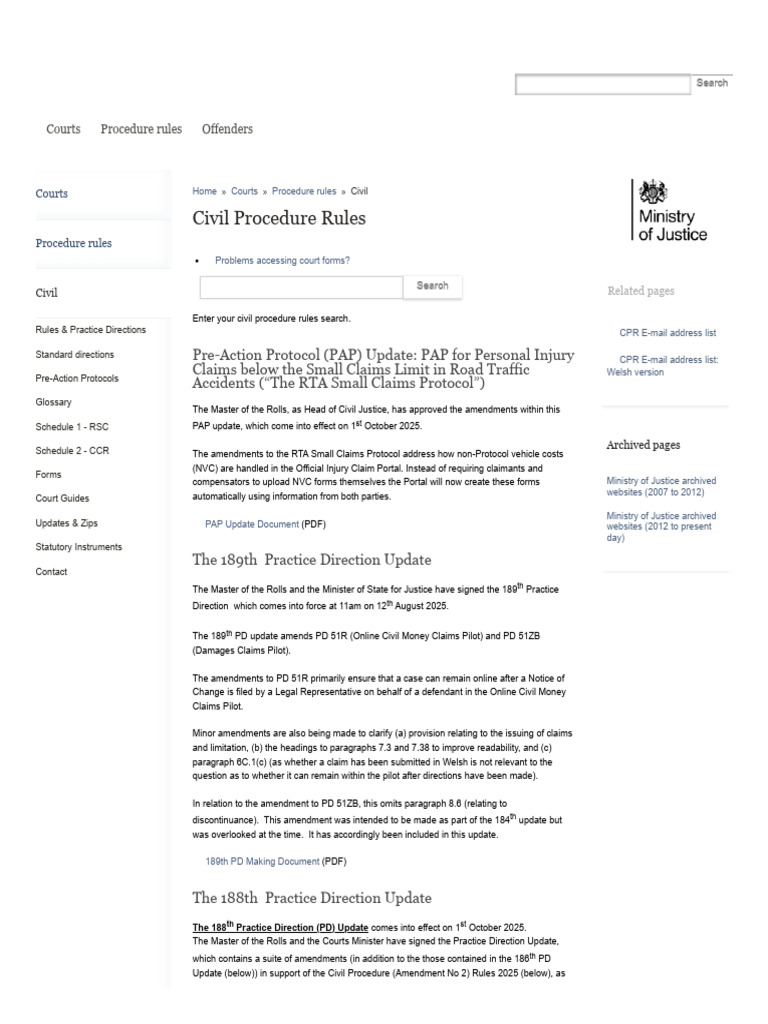 Civil - Civil Procedure Rules - Justice UK | PDF | Judgment (Law ...