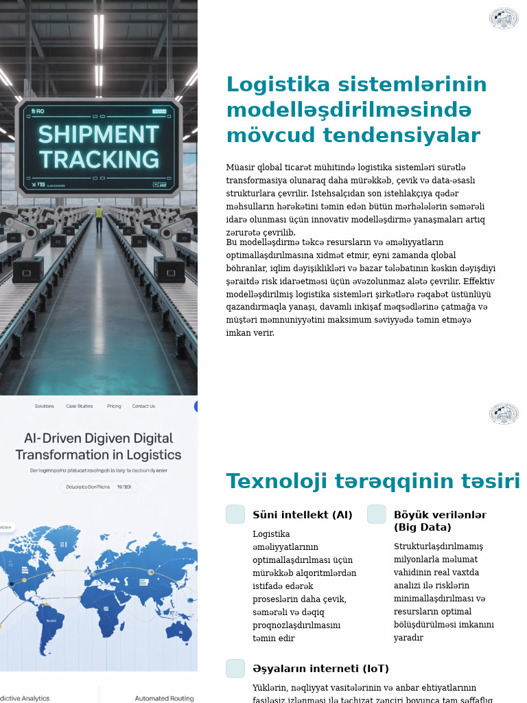 Logistika Sistemlerinin Modellesdirilmesinde Movcud Tendensiyalar | PDF