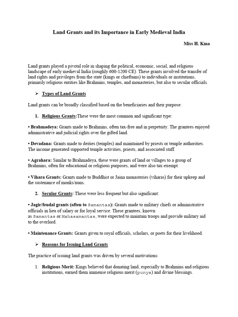 Land Grants in Early Medieval India | PDF