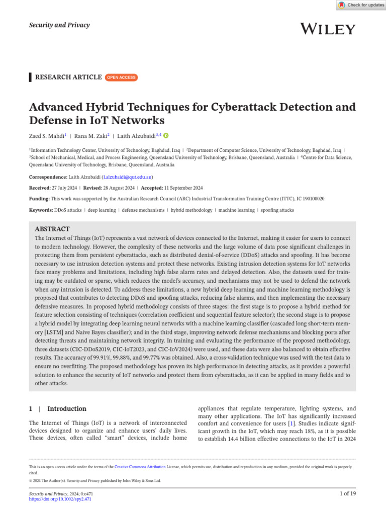 Security and Privacy - 2024 - Mahdi - Advanced Hybrid Techniques For ...