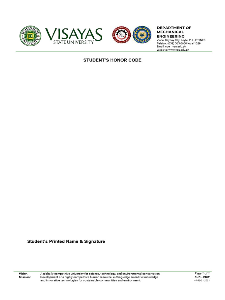 Student Honor Code | PDF
