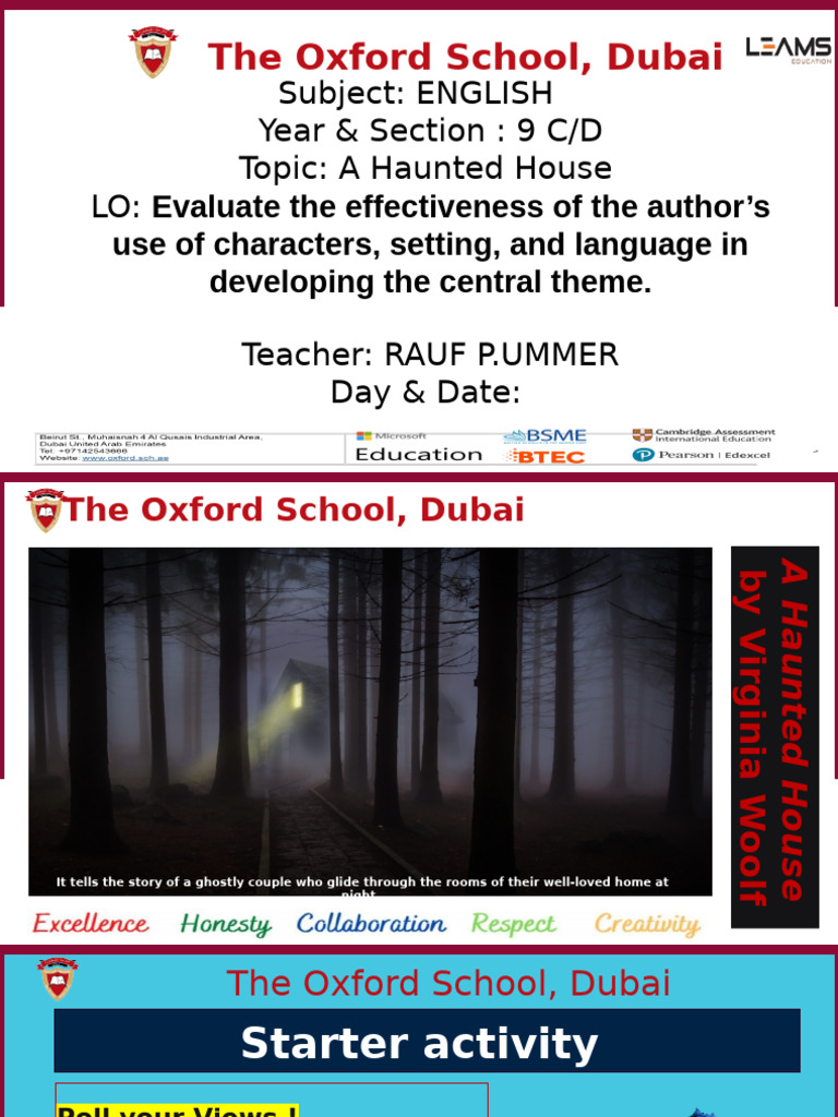 Lit. A Haunted House-Year 9 | PDF