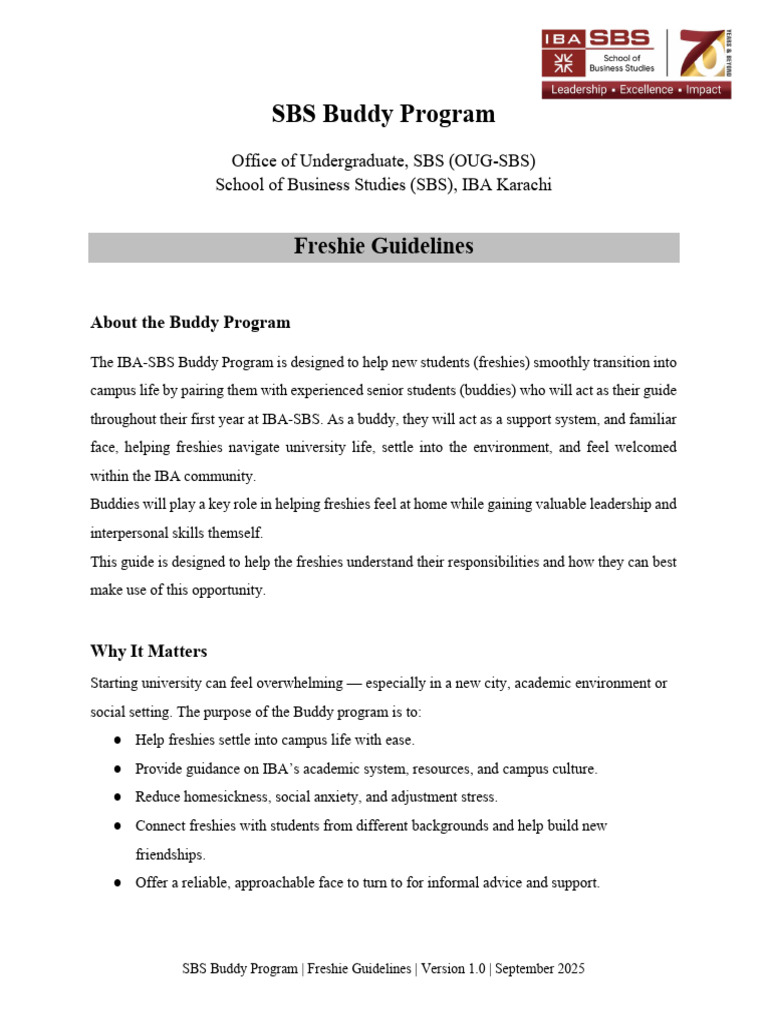 Freshie Mentoring Program Guidelines | PDF | Mentorship | Psychology